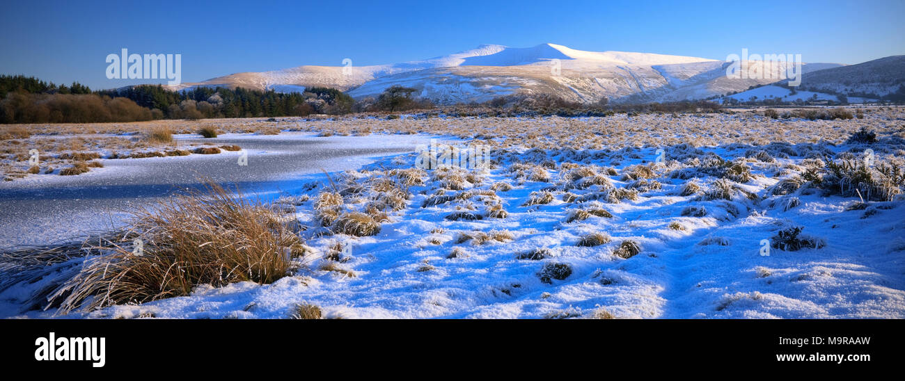 Pen y Fan & Corn Du mountains Mynydd Illtyd Common Brecon Beacons Powys ...