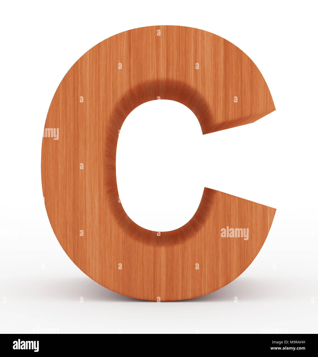 letter C 3d wooden isolated on white - 3d rendering Stock Photo - Alamy