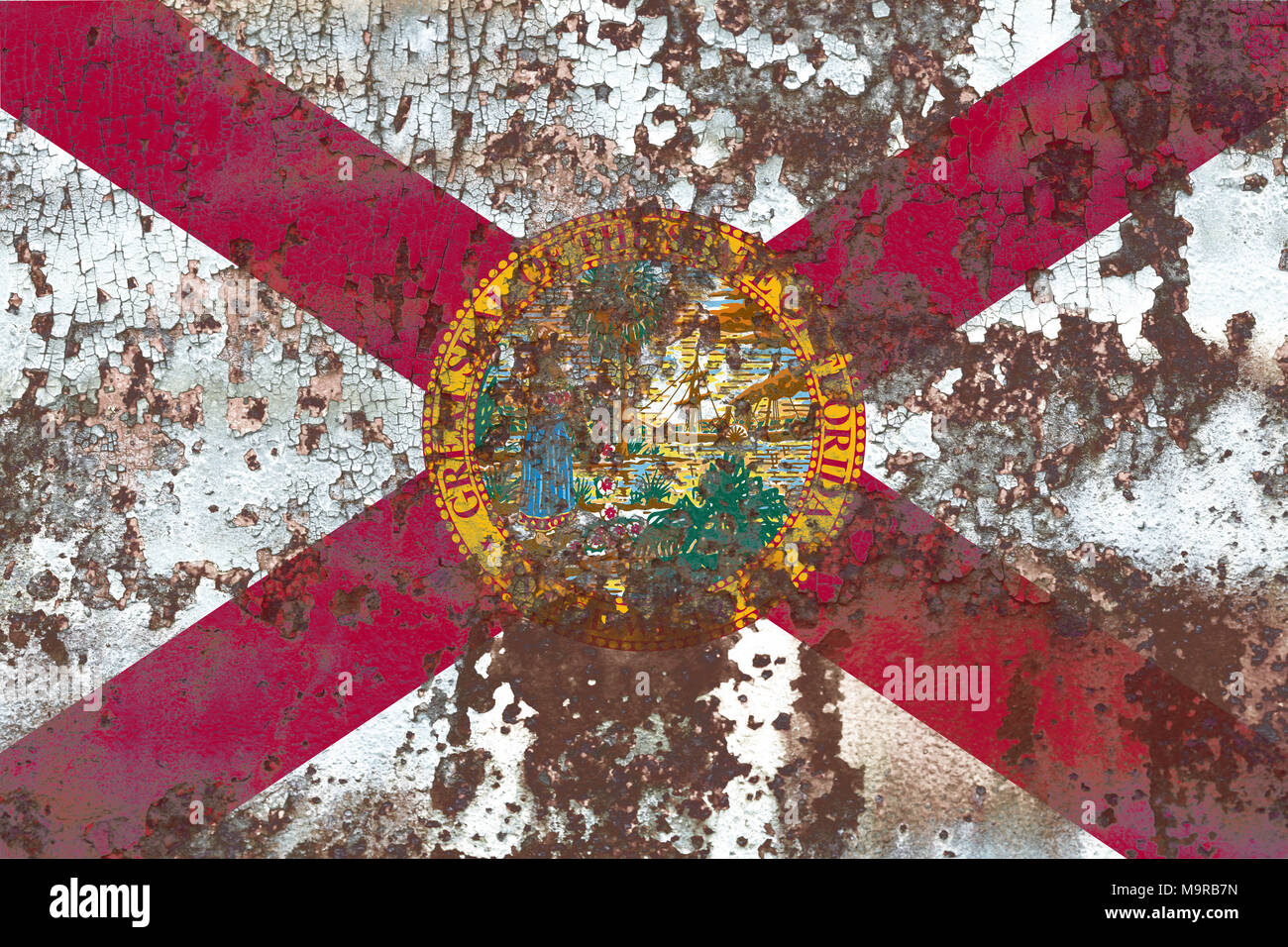 Florida state grunge flag, United States of America Stock Photo - Alamy