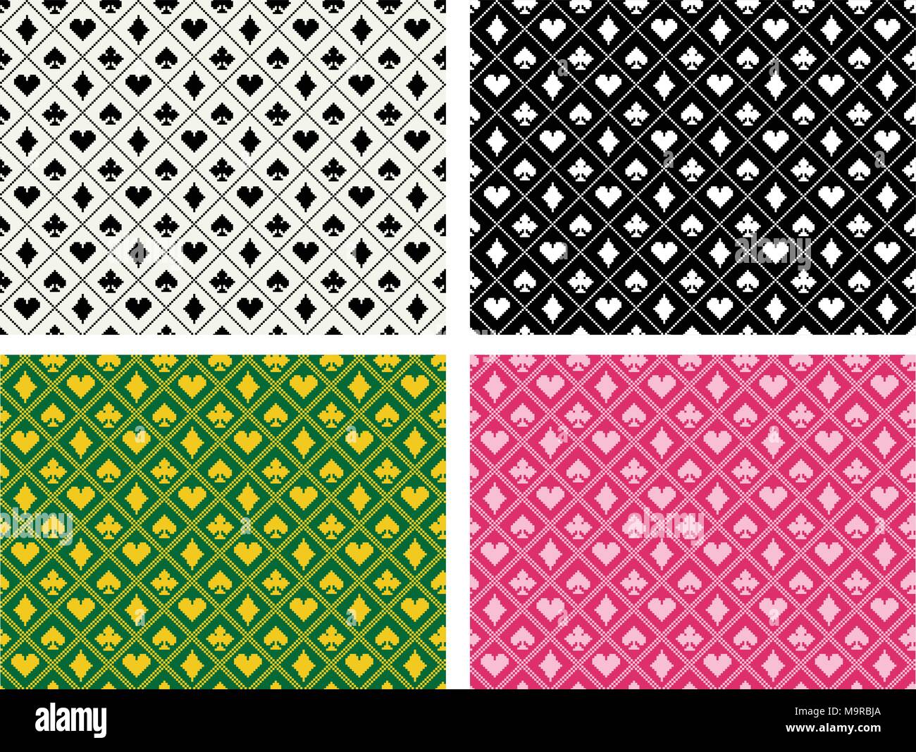 Seamless pattern spades clubs Stock Vector Images - Alamy