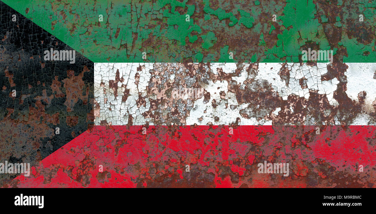 Old Kuwait grunge background flag Stock Photo - Alamy