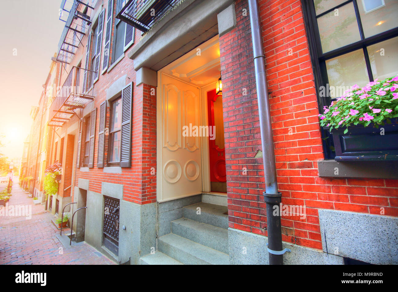 Boston Beacon Hill at sunset Stock Photo - Alamy