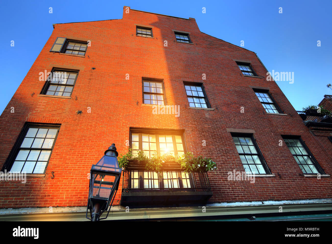 Boston typical houses in historic center Stock Photo - Alamy