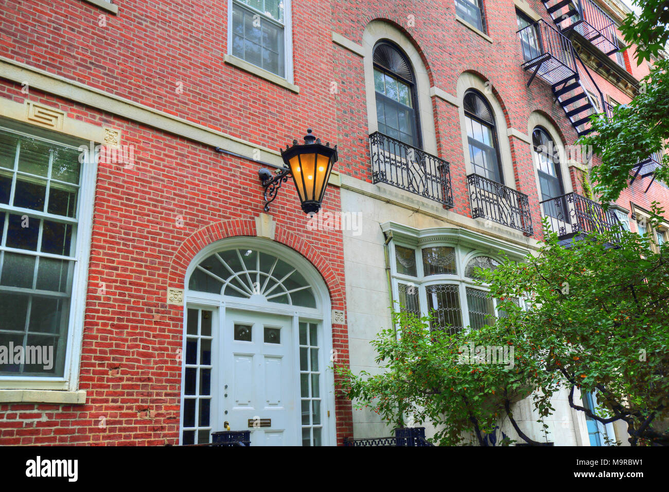 Boston typical houses in historic center Stock Photo - Alamy
