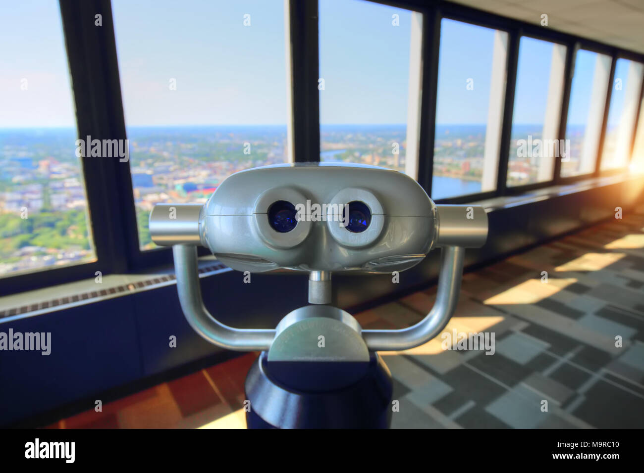 Boston Panoramic view from Prudential Tower observation deck Stock ...