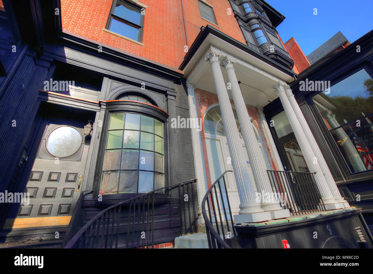 Boston typical houses in historic center Stock Photo - Alamy