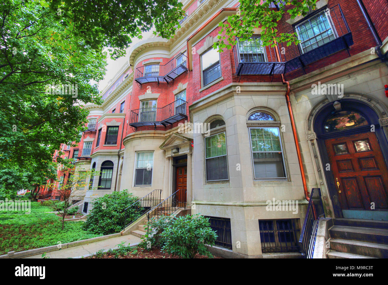 Boston typical houses in historic center Stock Photo - Alamy
