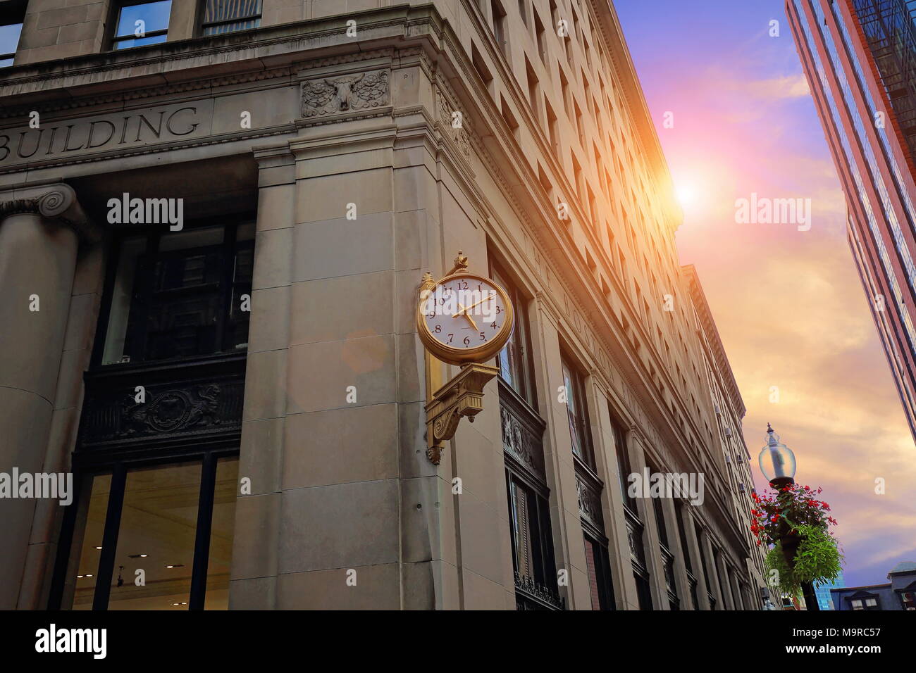 Boston historic buildings in downtown along the freedom walk Stock ...