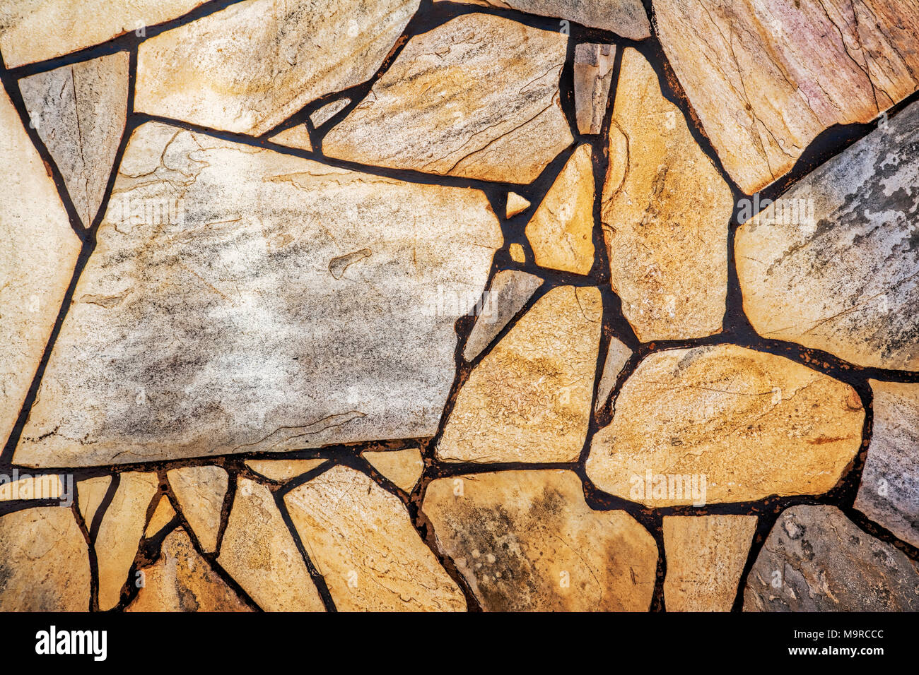 Decorative flagstone wall can be used as backgrounds Stock Photo - Alamy