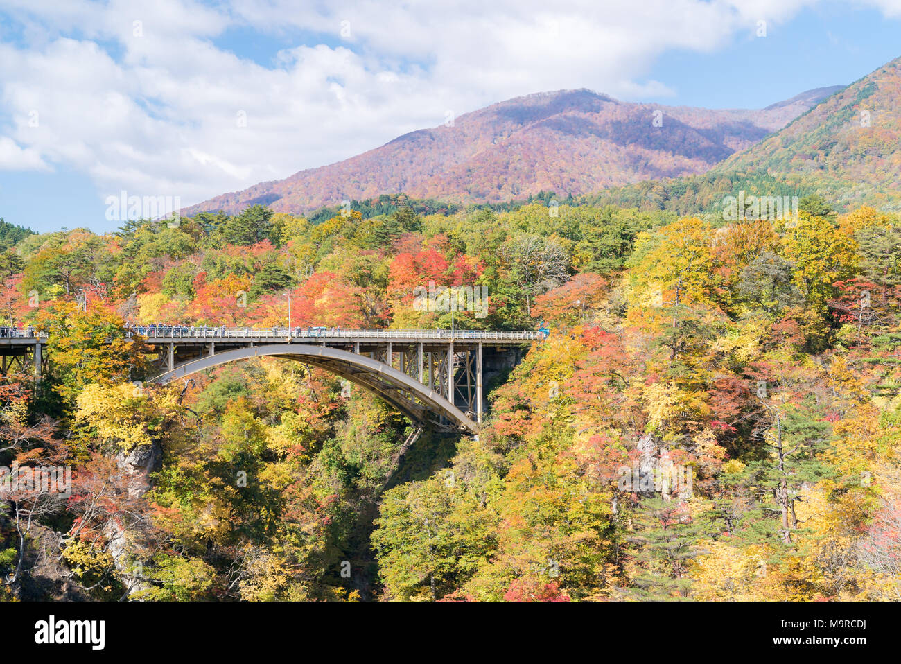 Naruko Gorge valley with rail tunnel in Miyagi Tohoku Japan Stock Photo ...