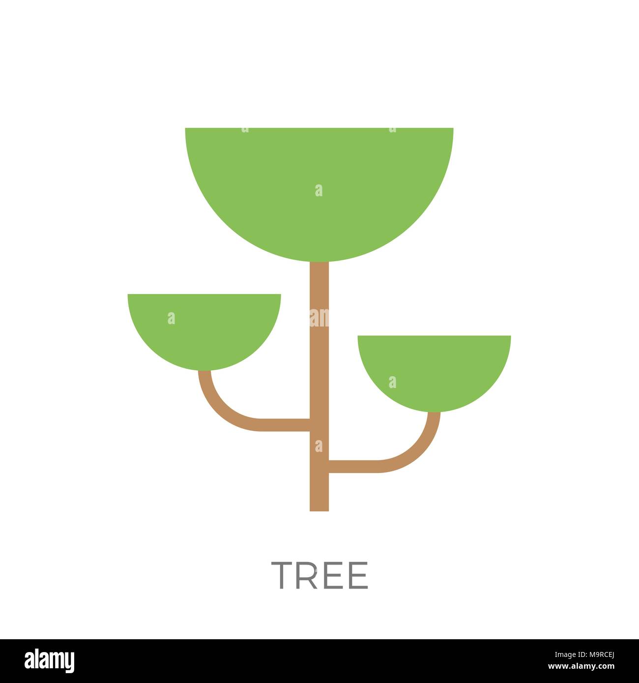 Tree in a Flat Design. Isolated on White Background. Vector Icon Stock ...