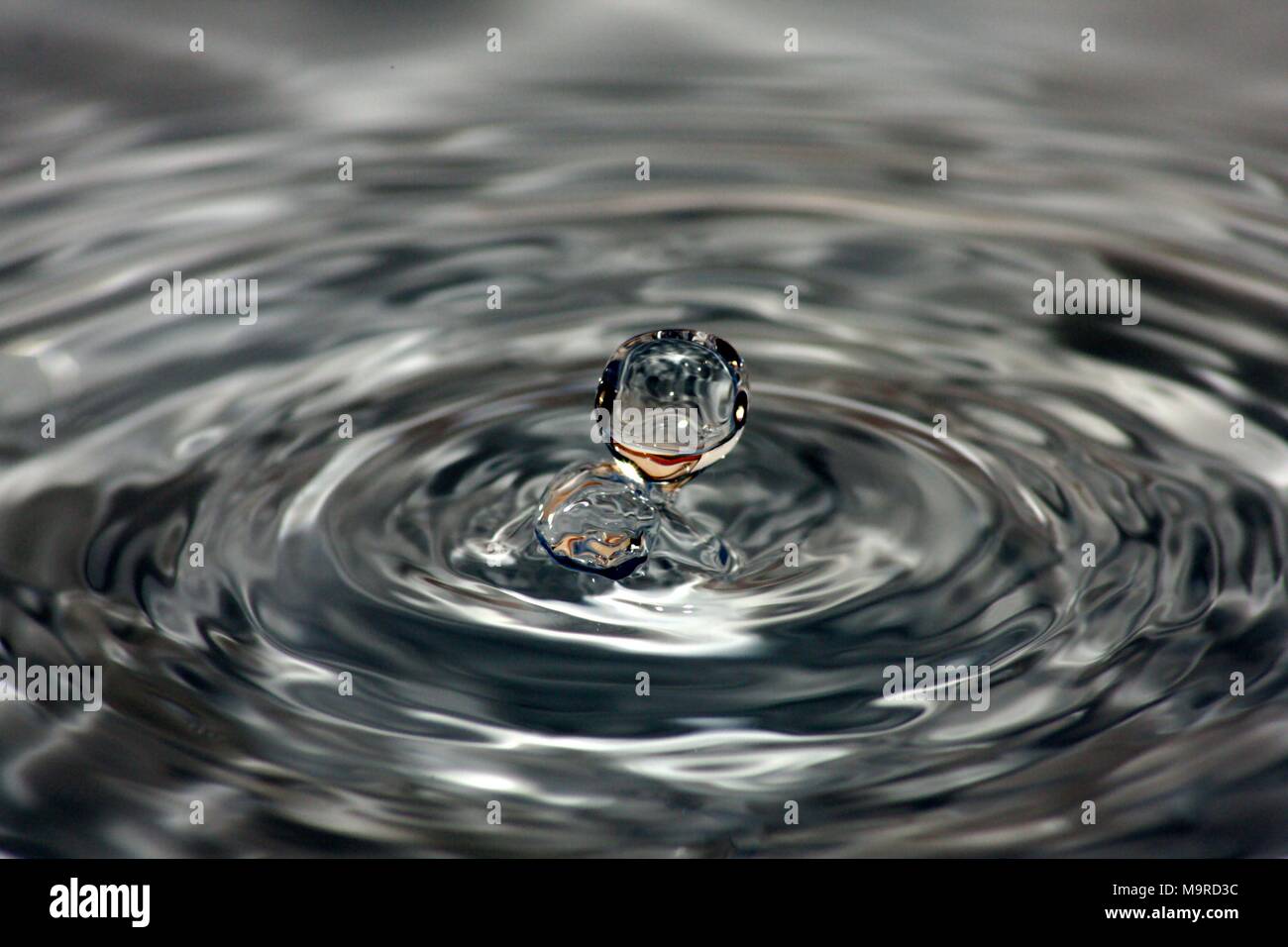Splash, a drop falling in the water Stock Photo - Alamy