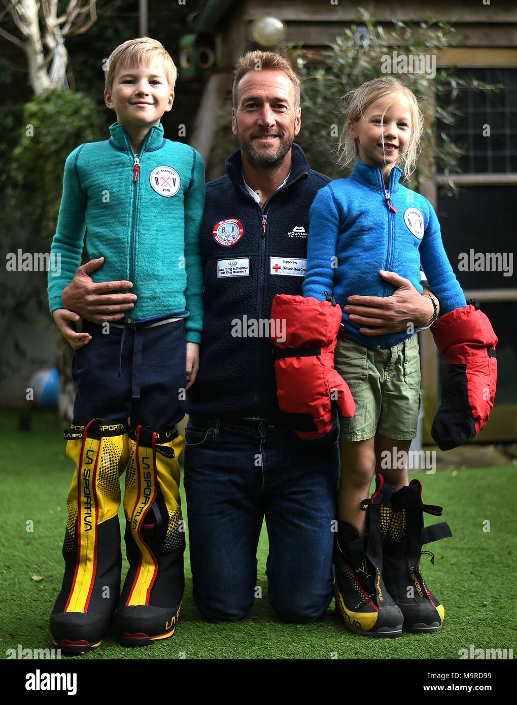 Ben Fogle and his son Luda and daughter Iona, who are wearing part of ...