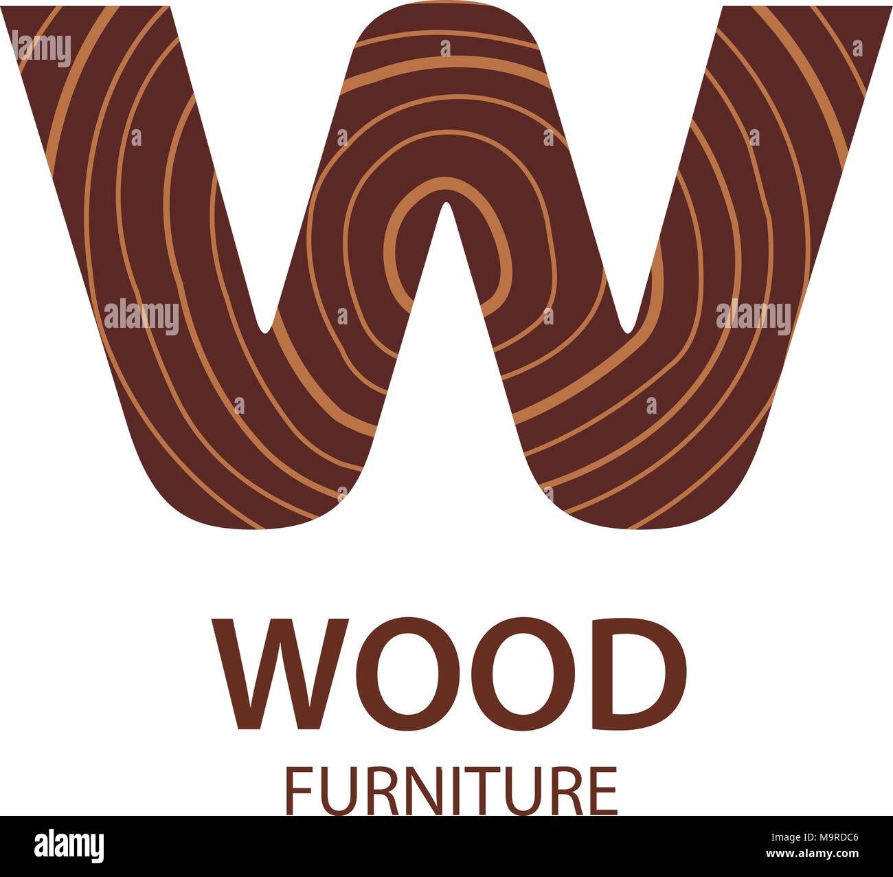 Logo letter. Concept of saw cut tree trunk, isolated on white ba Stock ...