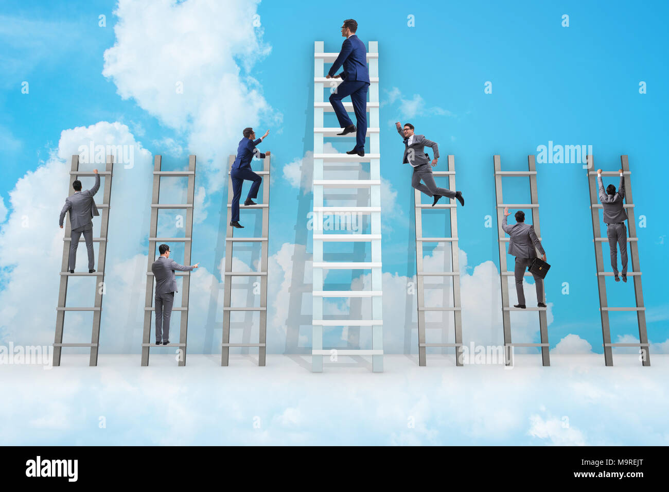 Career progression concept with various ladders Stock Photo - Alamy