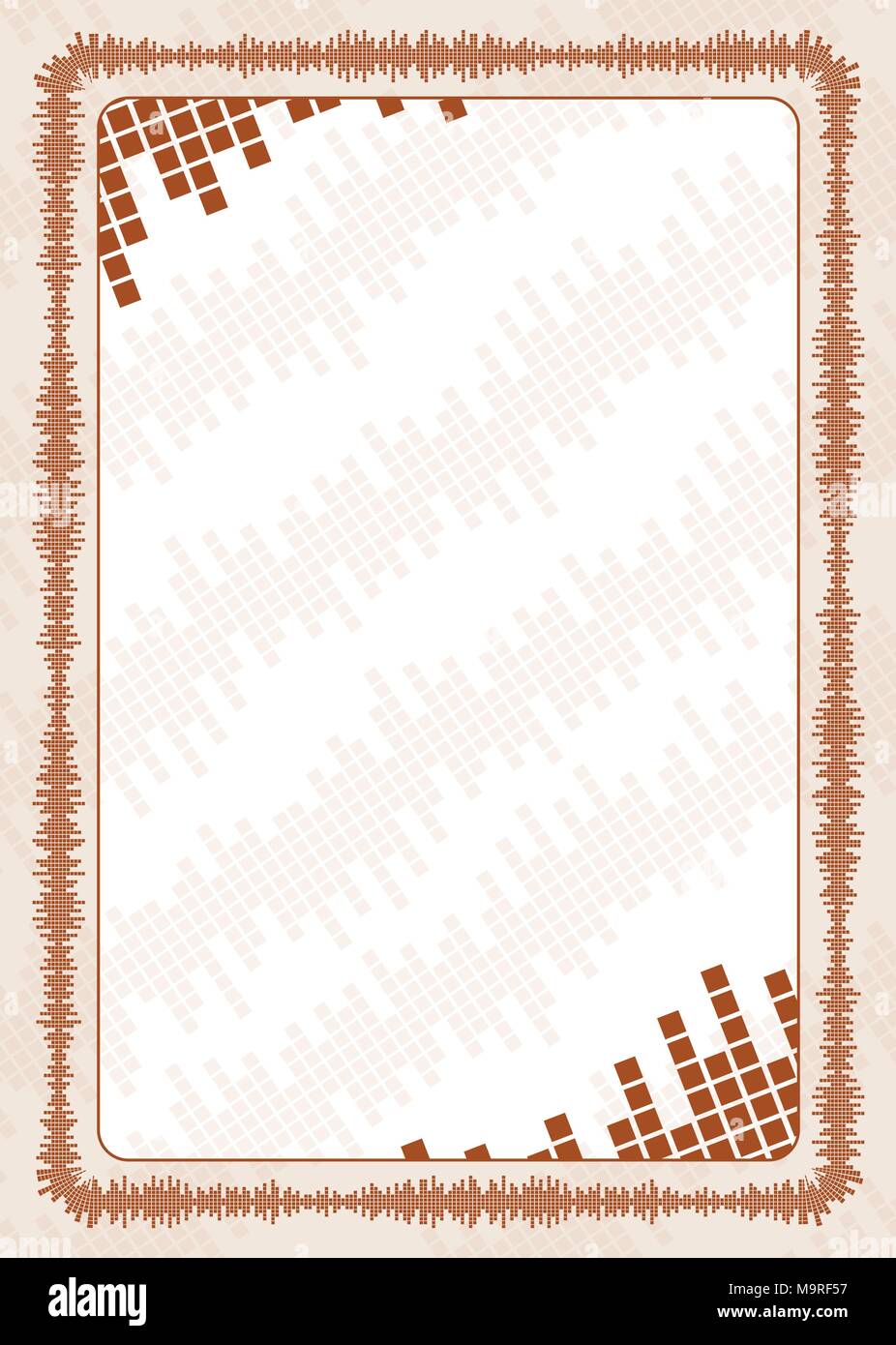 vector frame and border with brown volume levels for diploma ...
