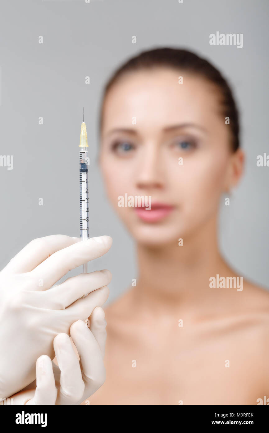 woman getting cosmetic injection Stock Photo - Alamy