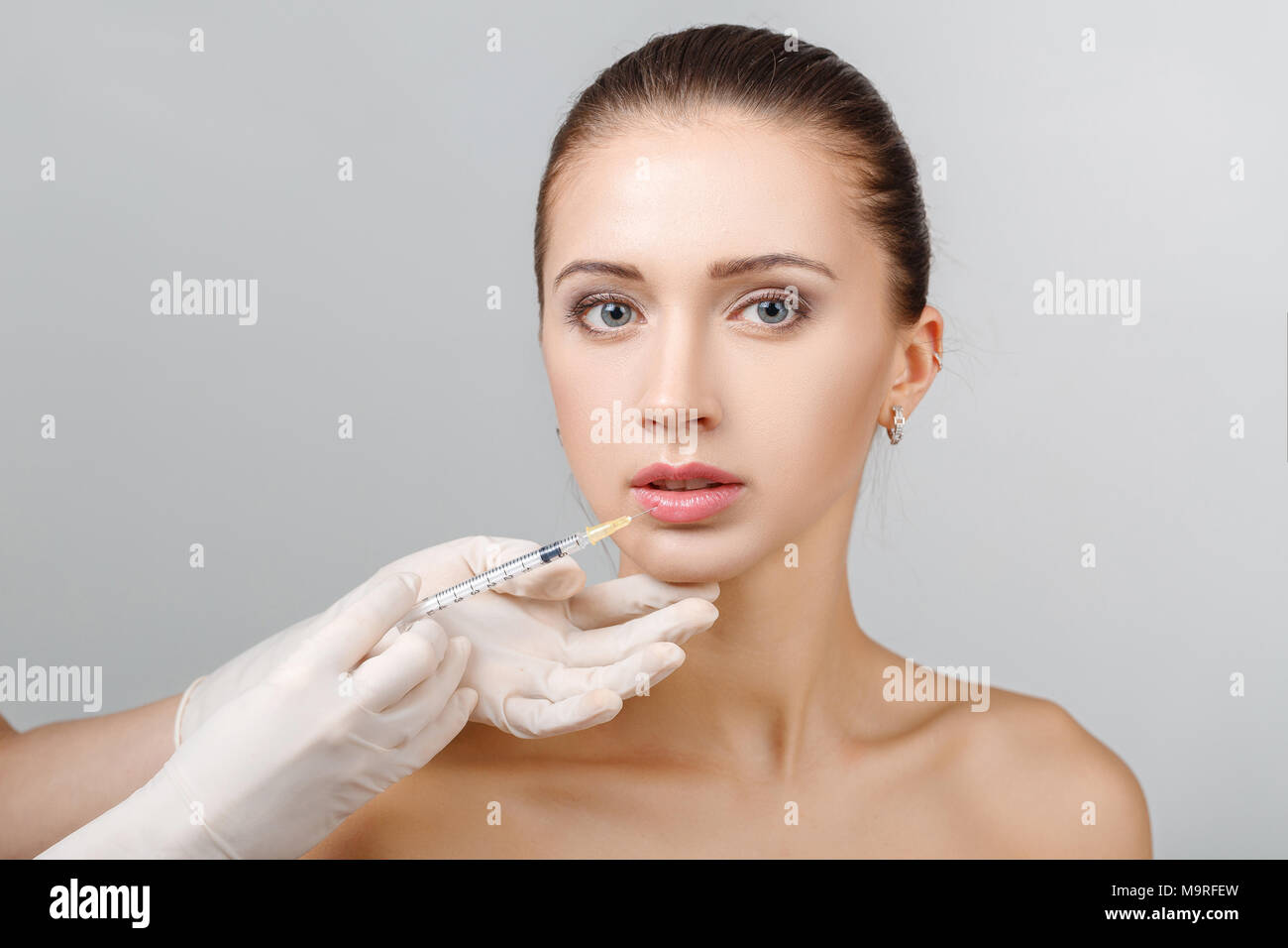 woman getting cosmetic injection Stock Photo - Alamy