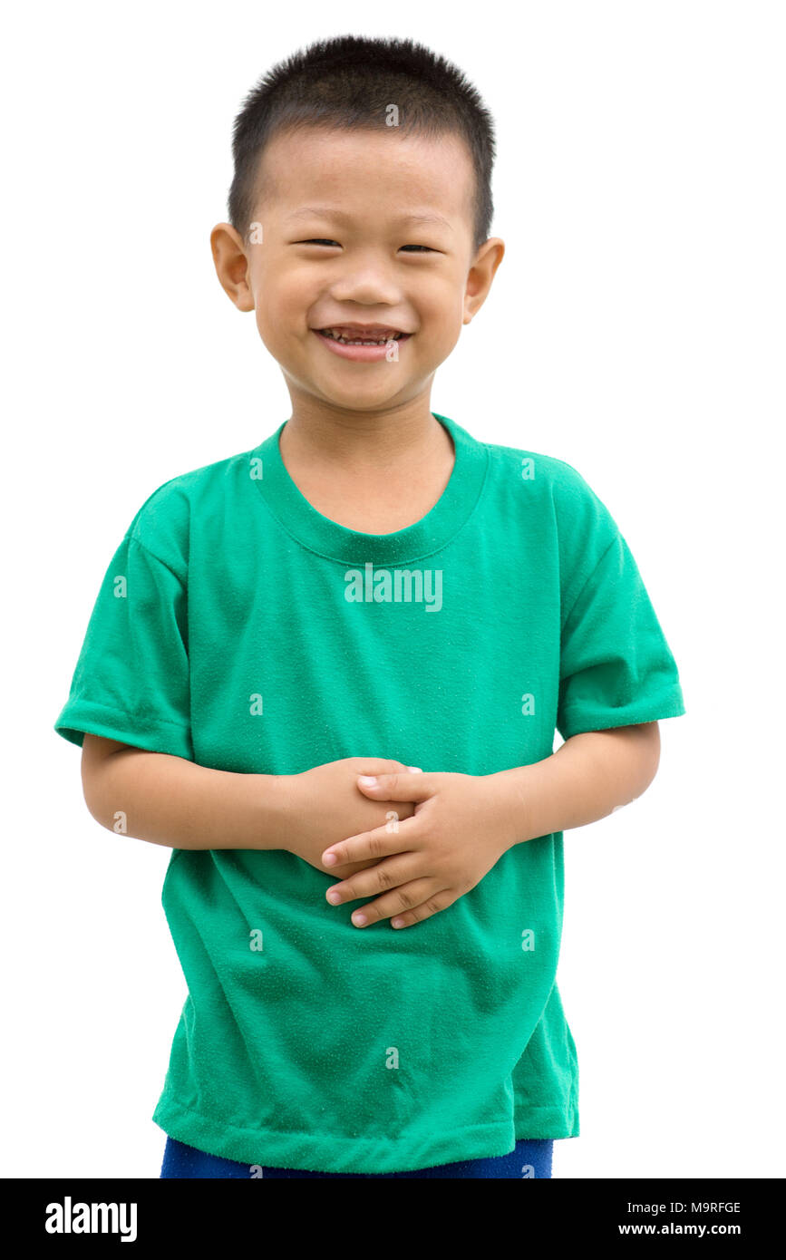 Hungry kid hands on stomach hi-res stock photography and images - Alamy