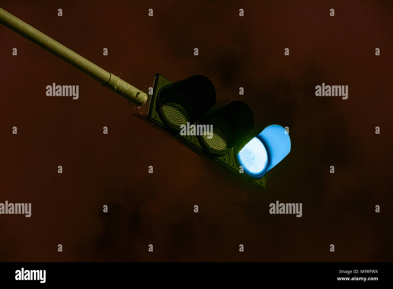 Blue traffic light hi-res stock photography and images - Alamy