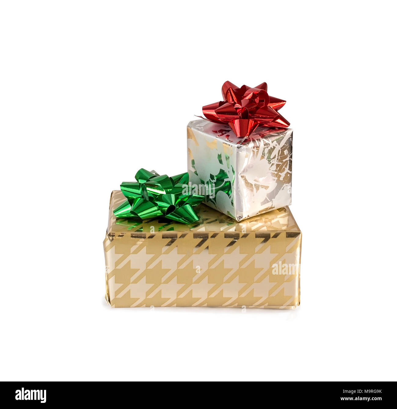 composition of two presents isolated on white Stock Photo - Alamy