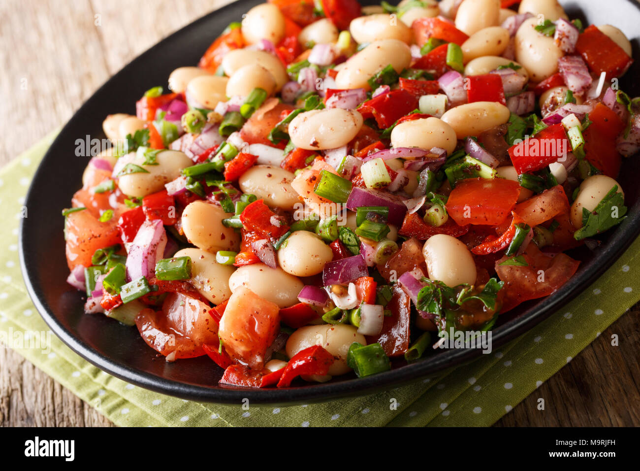 Turkish food: Piyaz salad with beans, tomatoes, onions, peppers and ...