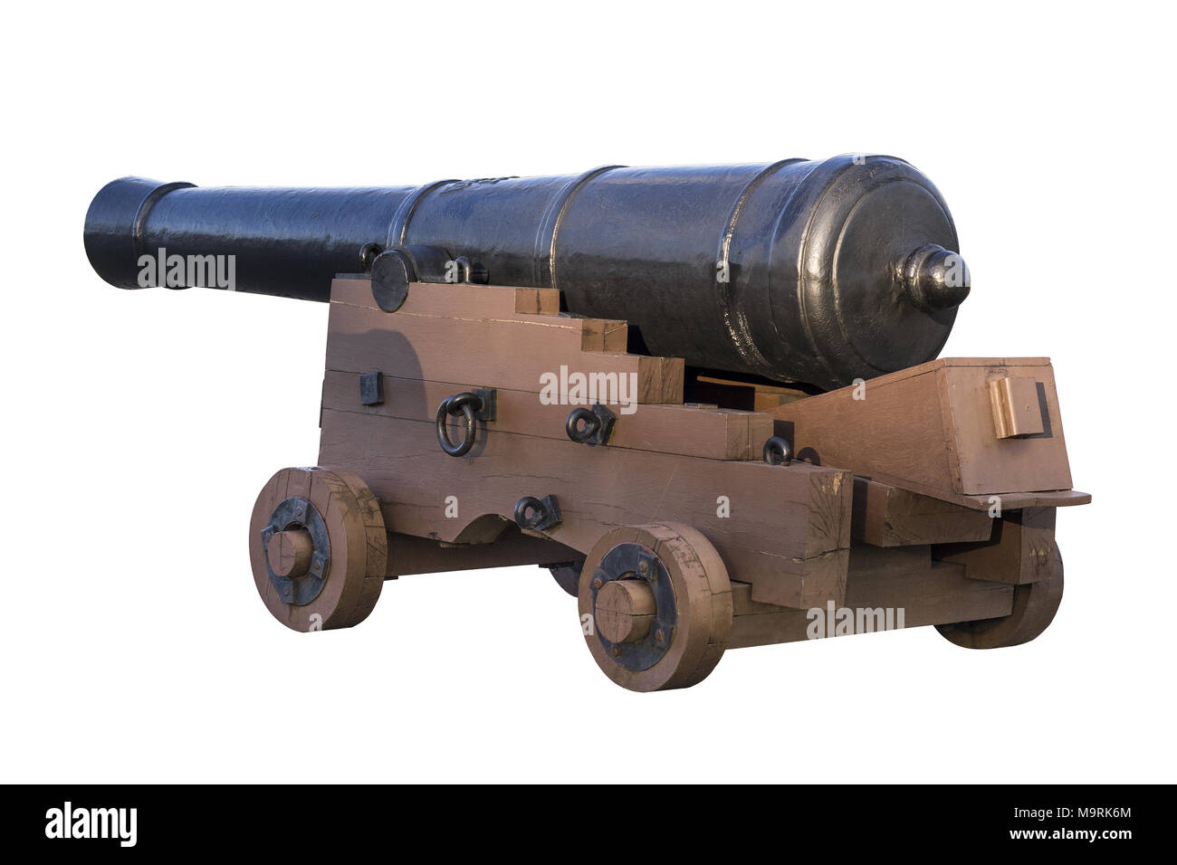 ancient historical gun on a wooden pedestal Stock Photo - Alamy