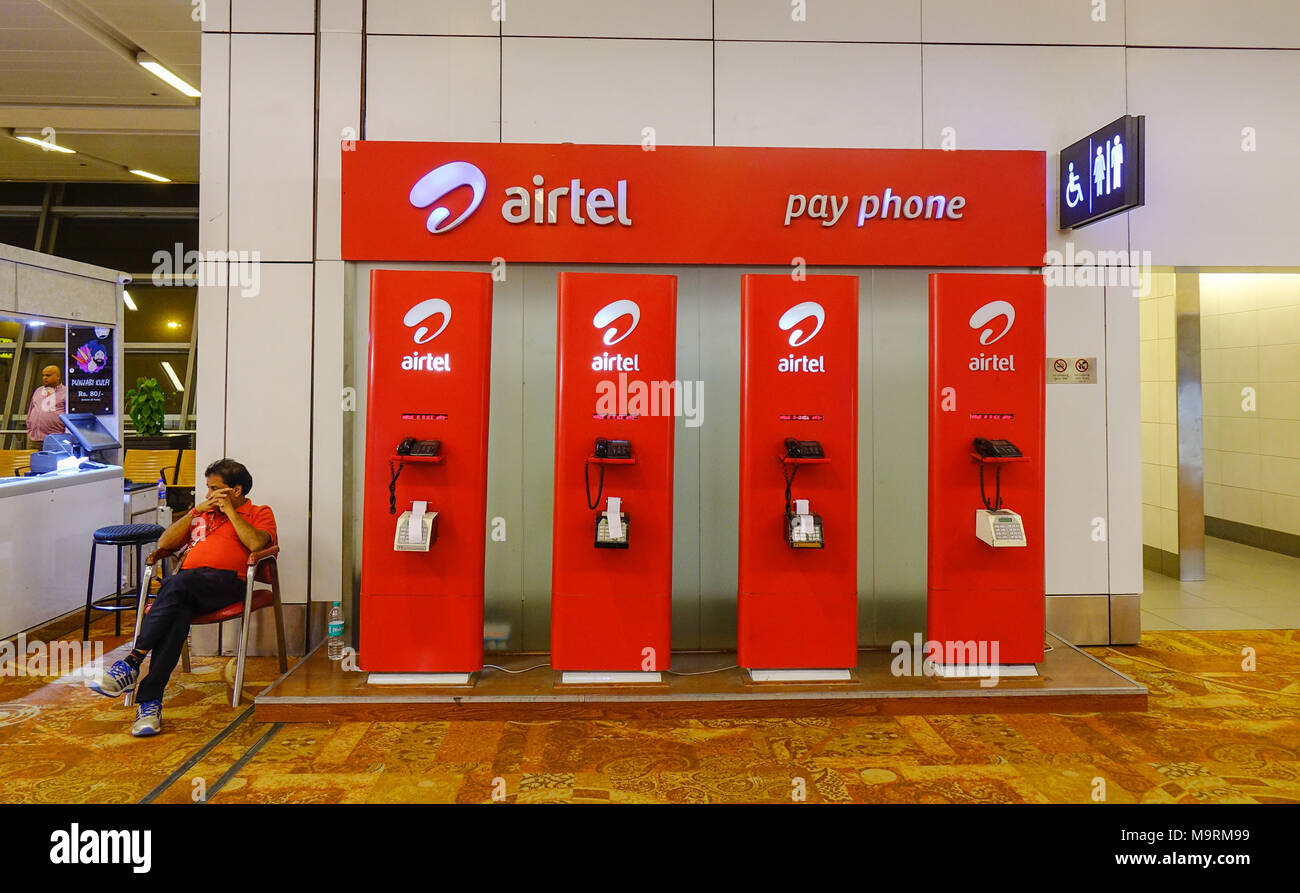 New Delhi India Nov 13 2017 Telephone Booth At Indira Gandhi new-delhi-india-nov-13-2017-telephone-booth-at-indira-gandhi