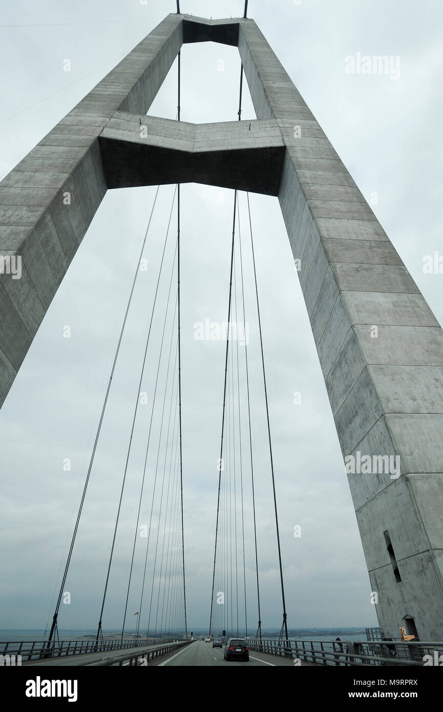 Ostbro (East Bridge) of Storebaeltsbroen (Great Belt Bridge) built 1986 ...