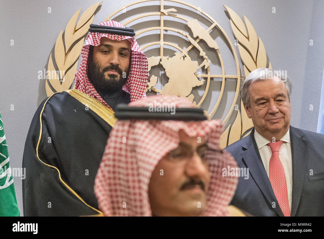 New York, USA. 27th March, 2018. Saudi Crown Prince Mohammed (L) and ...