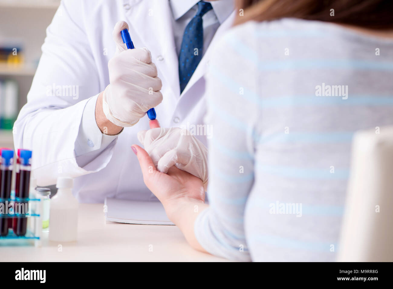 Patient during blood test sampling procedure taken for analysis Stock ...