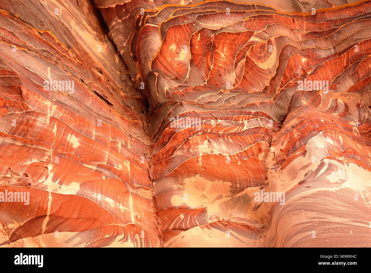 Colorful sandstone in Petra, Jordan, Middle East. In Petra rock tombs ...