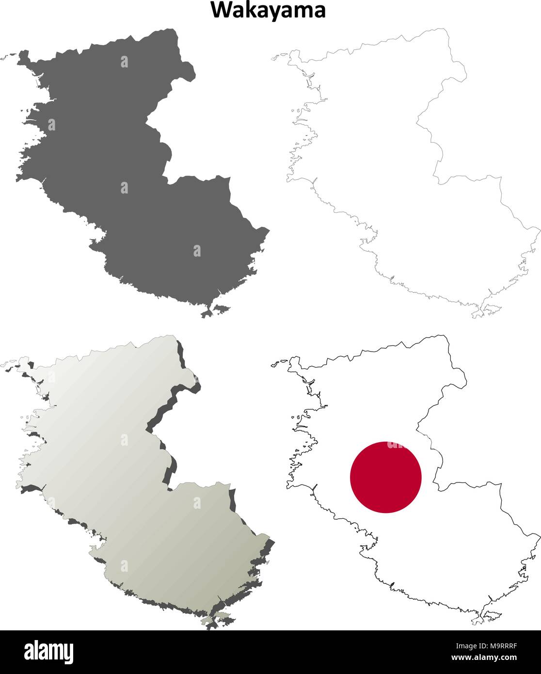 Wakayama map vector hi-res stock photography and images - Alamy