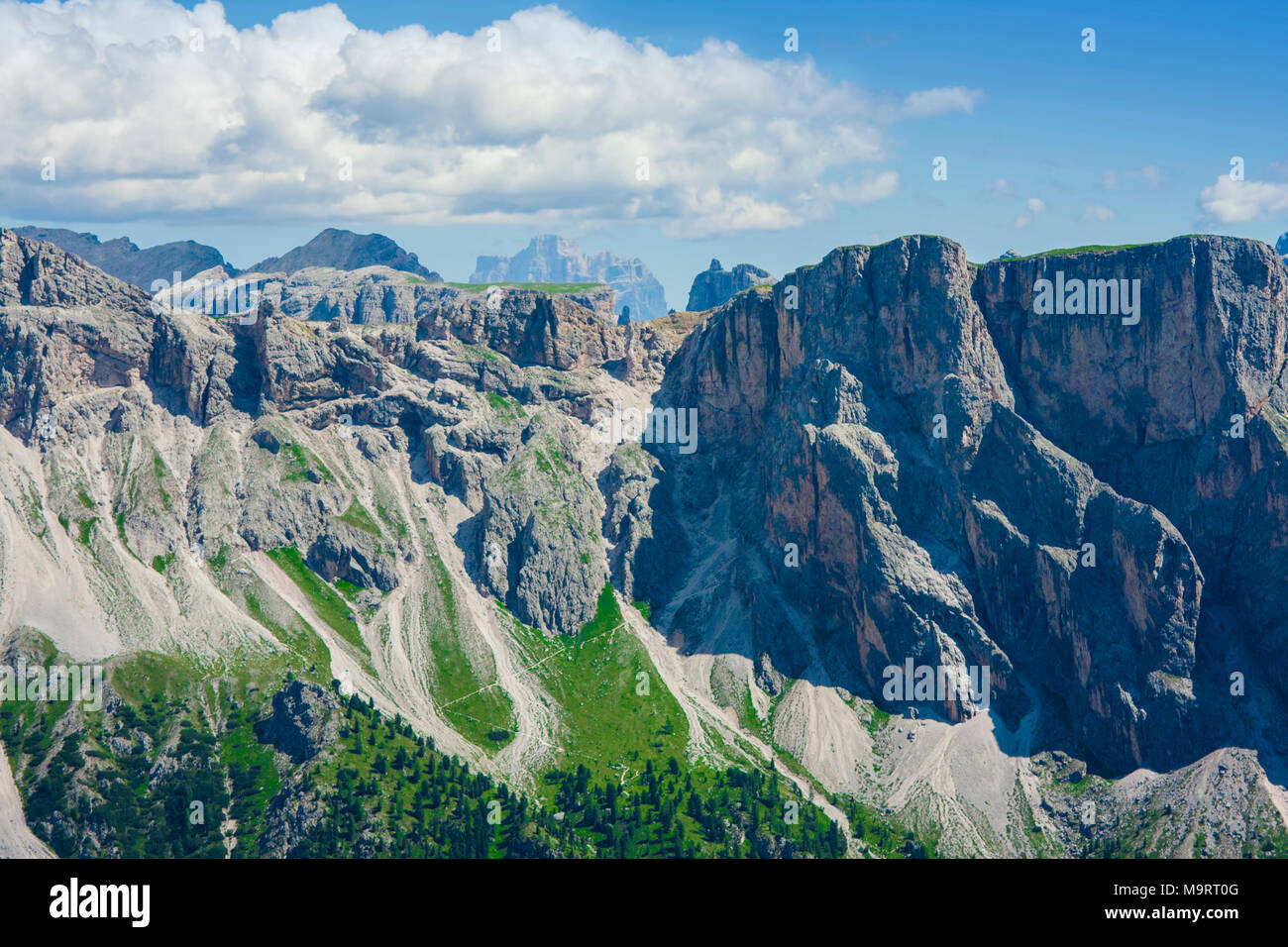 Alta Badia mountain view from Seceda, Italy Alps in the summer ...