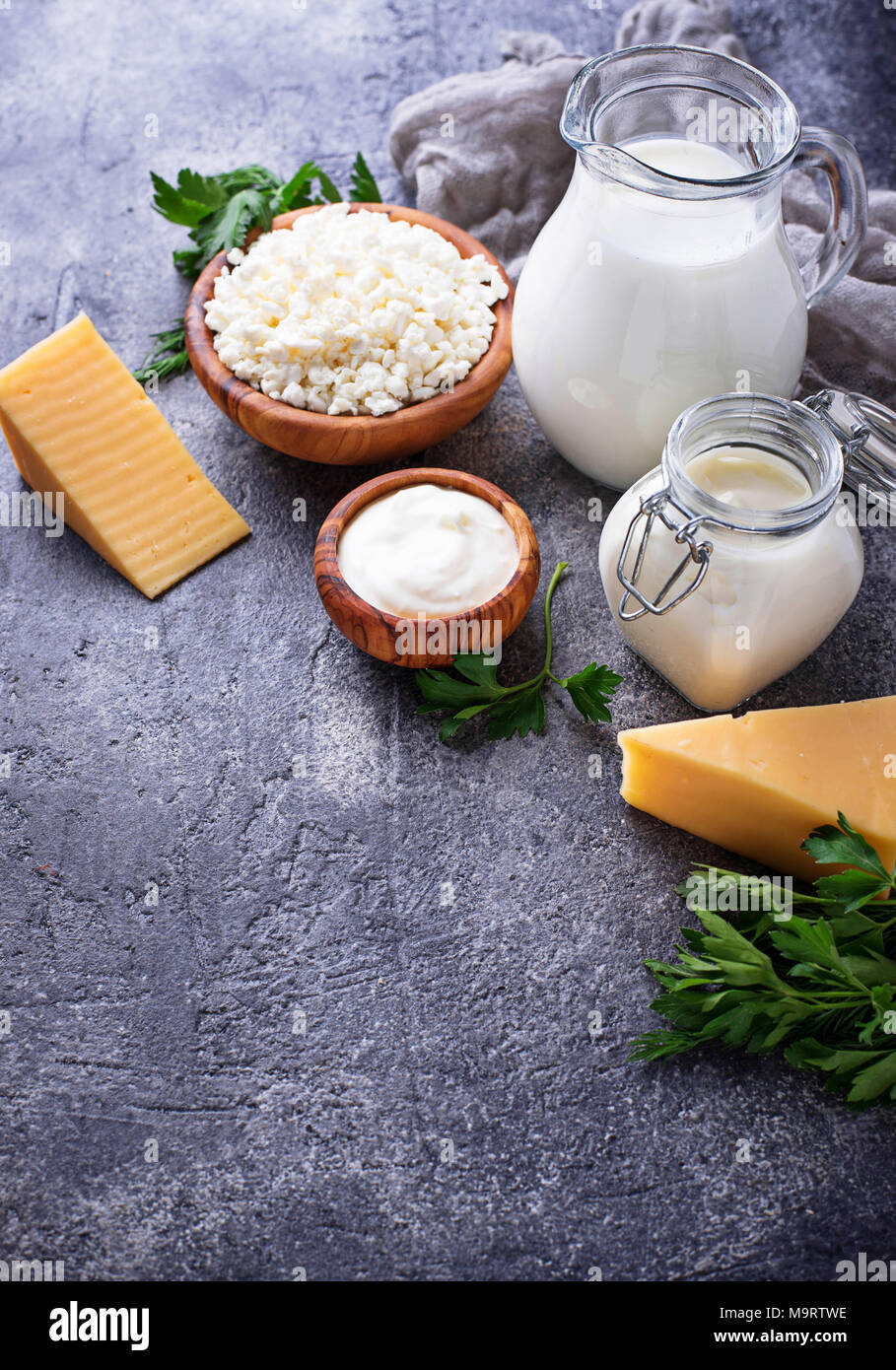 Dairy product assortment hi-res stock photography and images - Alamy