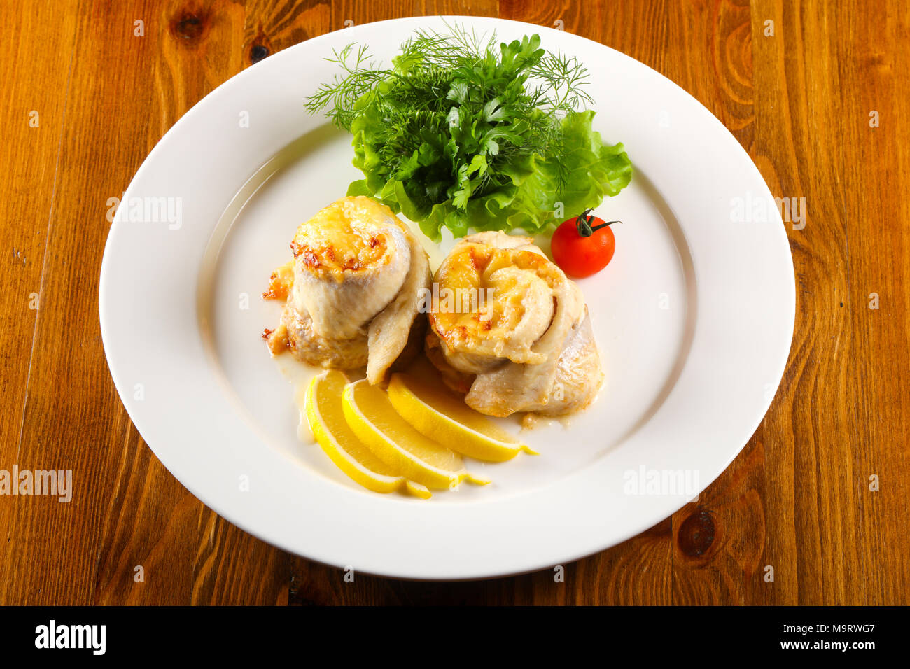 Steamed Trout fillet roll Stock Photo - Alamy