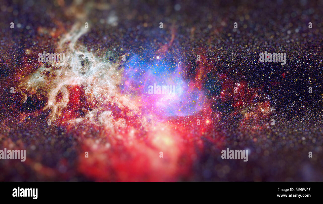Nebula in space. Science fiction art with small DOF. Elements of this ...