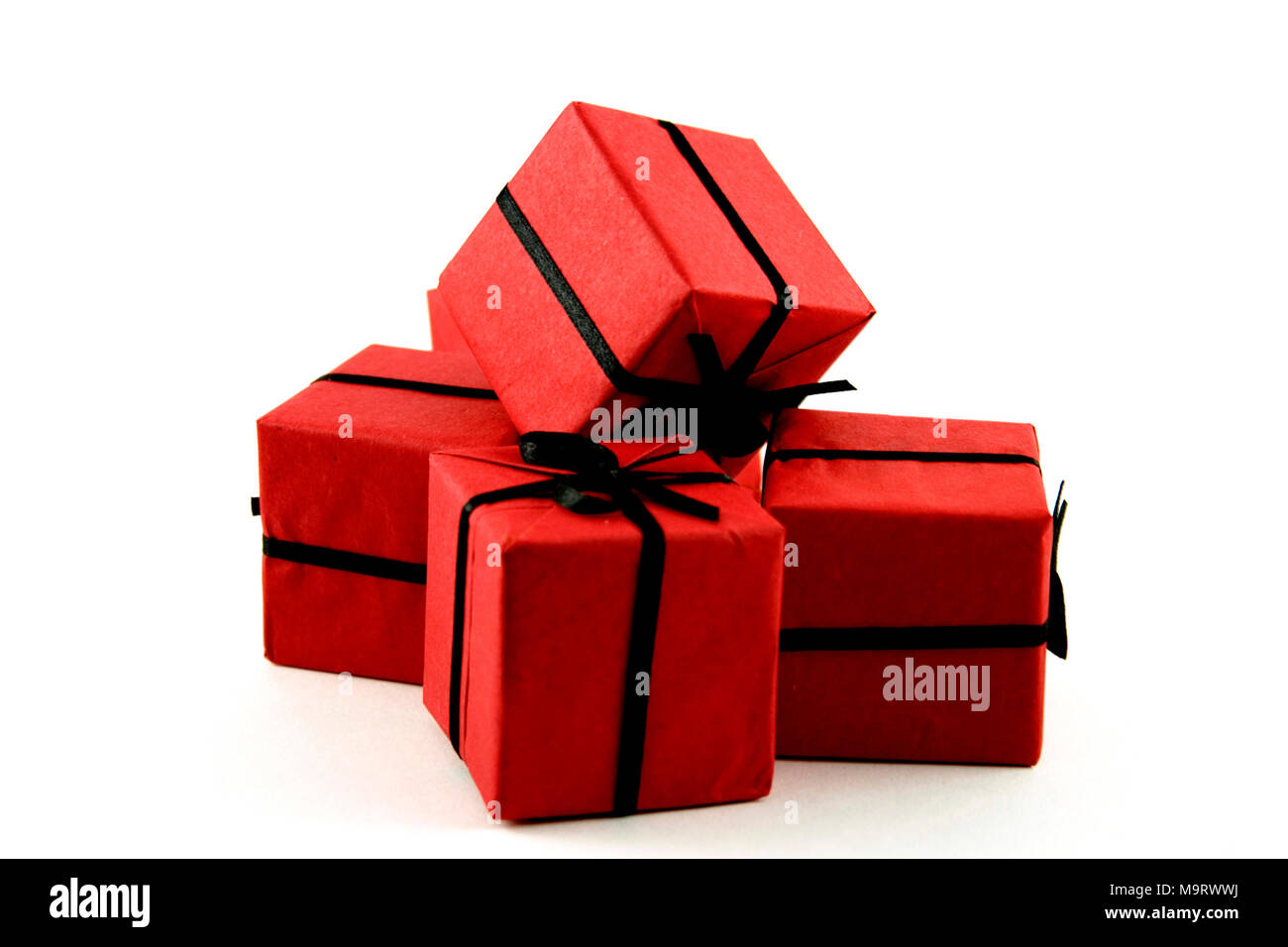 little red gifts isolated over white Stock Photo - Alamy