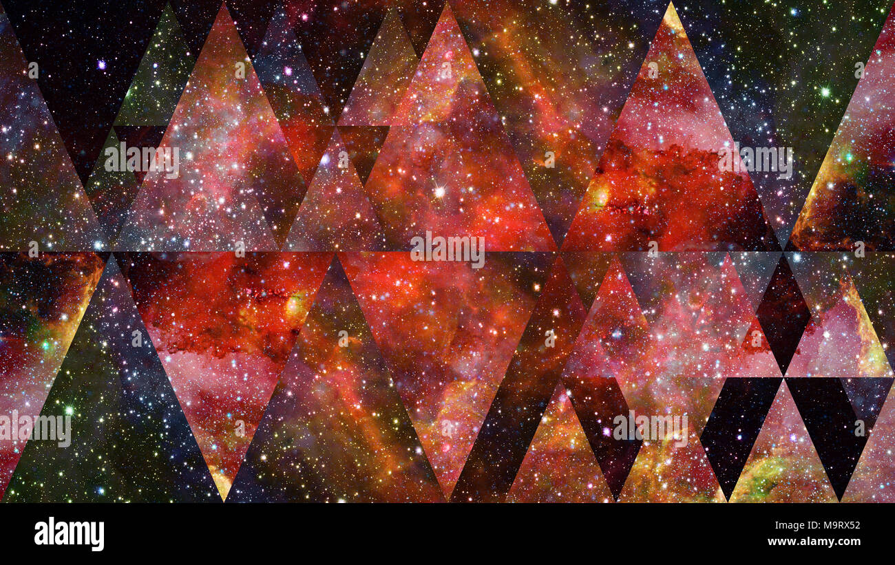 Universe, nebula, galaxy and the sacred geometry collage. Abstract ...