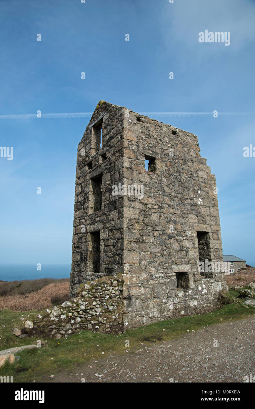 Old tin mining building, Carn Galver, North Cornwall, UK Stock Photo ...