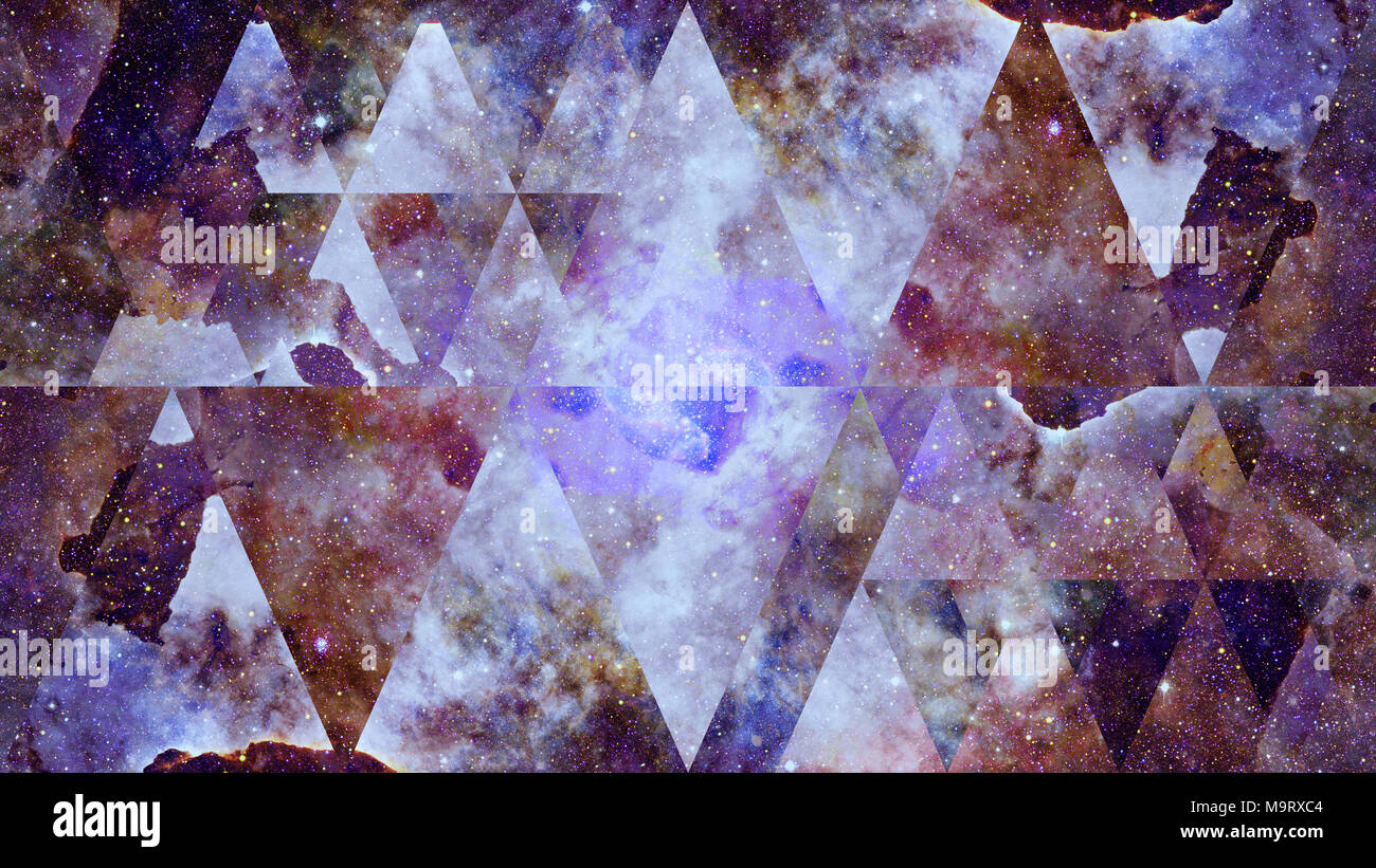 Nebula space and sacred geometry. Elements of this image furnished by ...