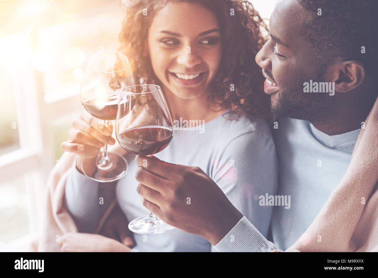 Portrait of beautiful woman looking aside Stock Photo - Alamy