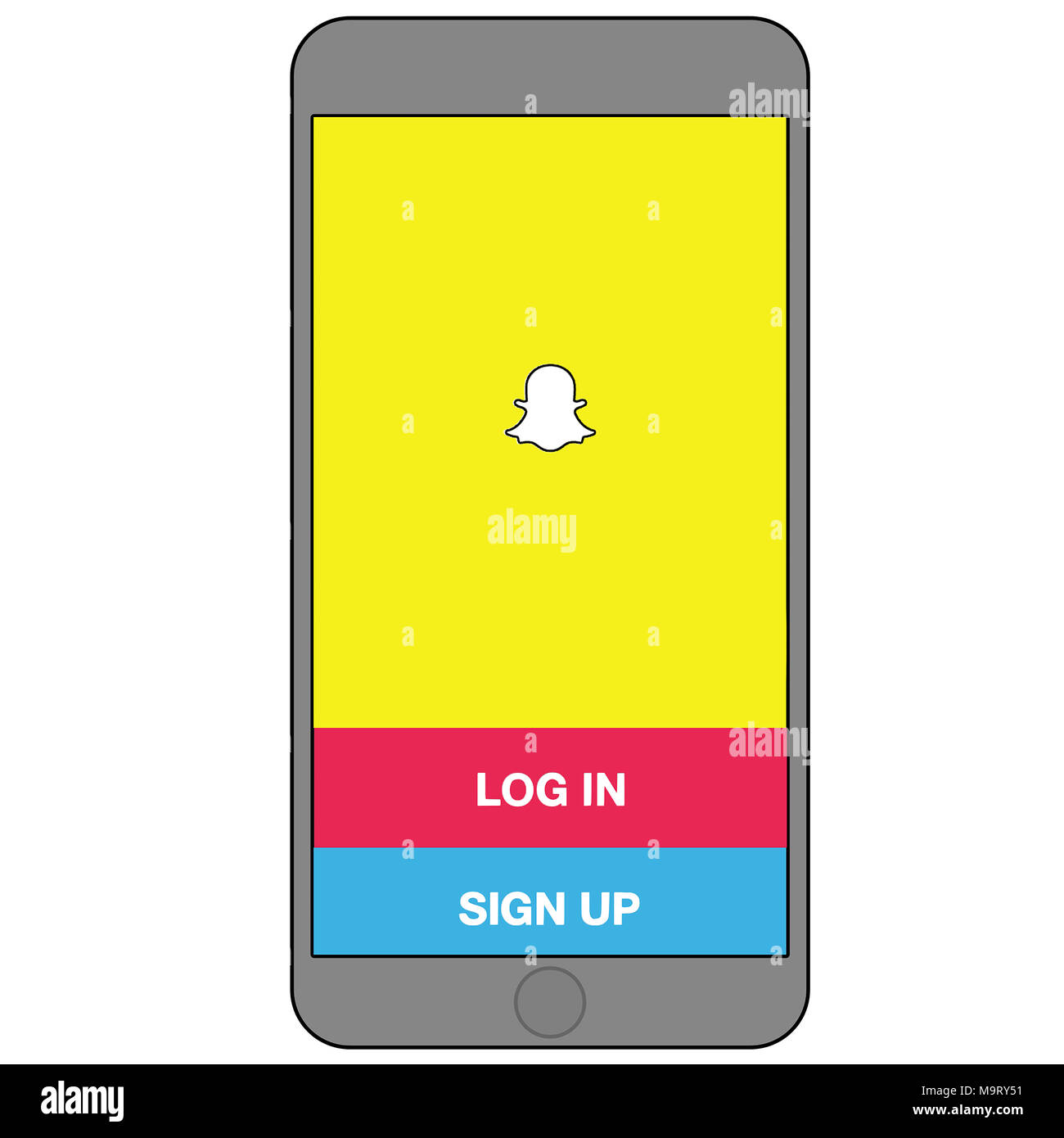 Illustration, smartphone with snapchat on screen Stock Photo - Alamy