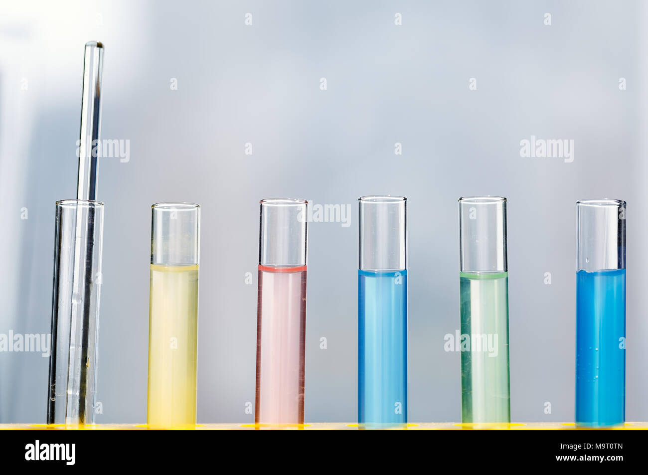 Various colors of reagents in vitro, biochemical experiments Stock ...