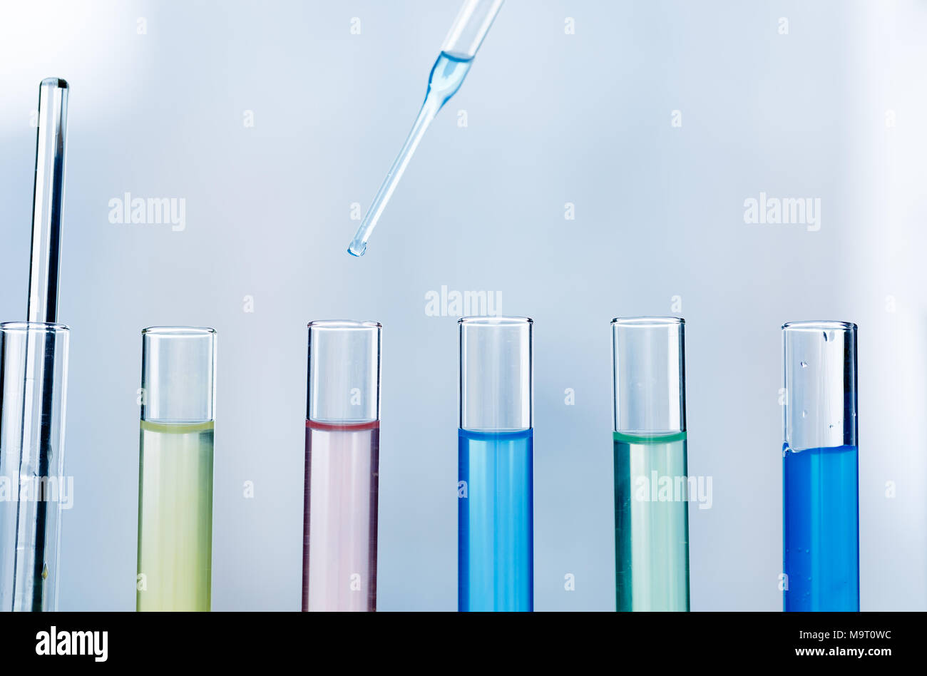 Various colors of reagents in vitro, biochemical experiments Stock ...