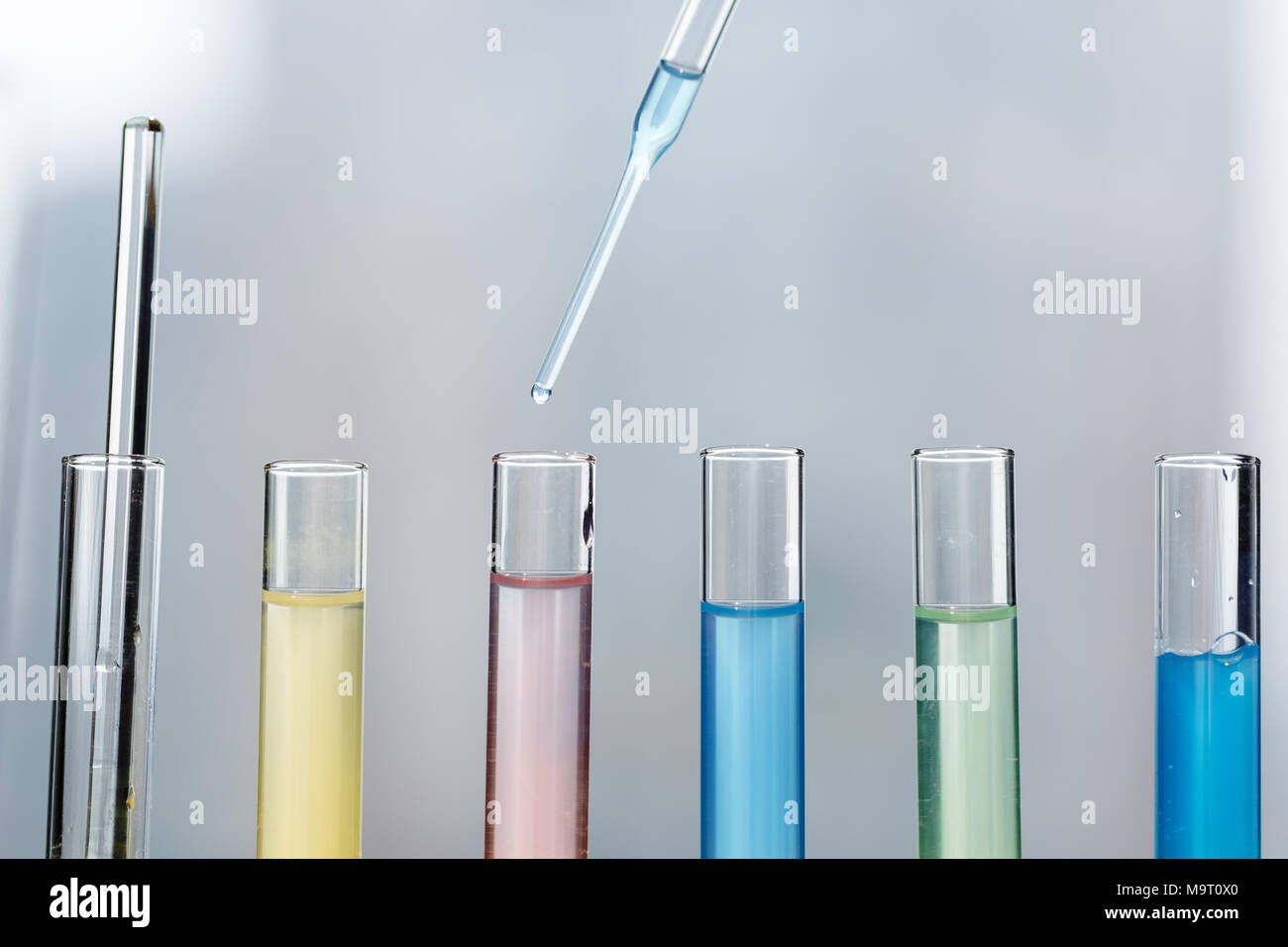 Various colors of reagents in vitro, biochemical experiments Stock ...