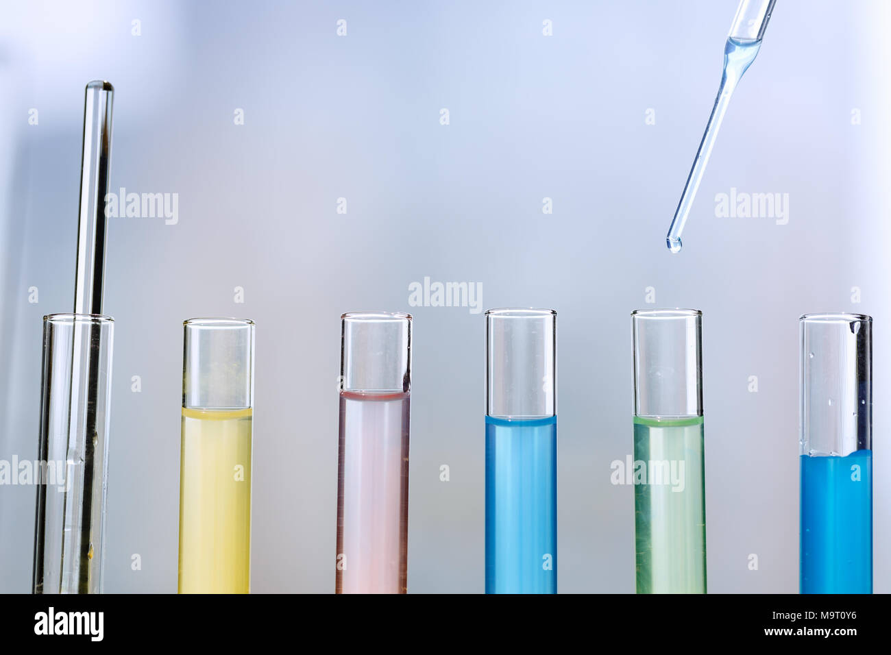 Various colors of reagents in vitro, biochemical experiments Stock ...