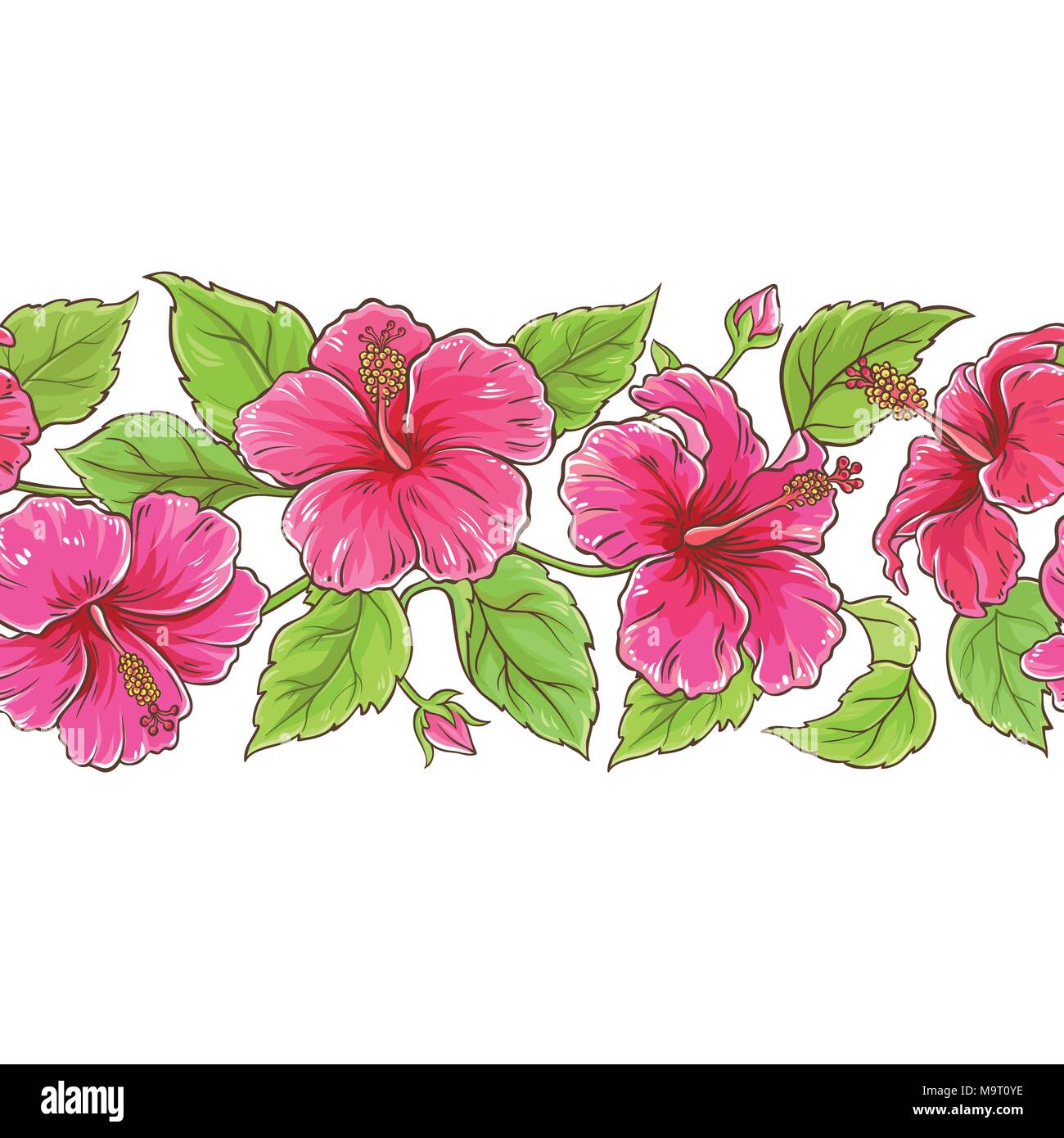 Flowers horizontal black and white Stock Vector Images - Alamy