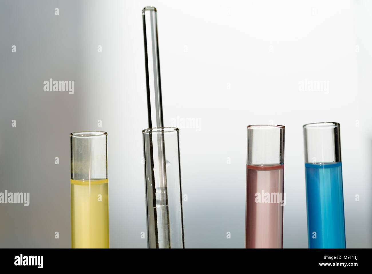 Various colors of reagents in vitro, biochemical experiments Stock ...