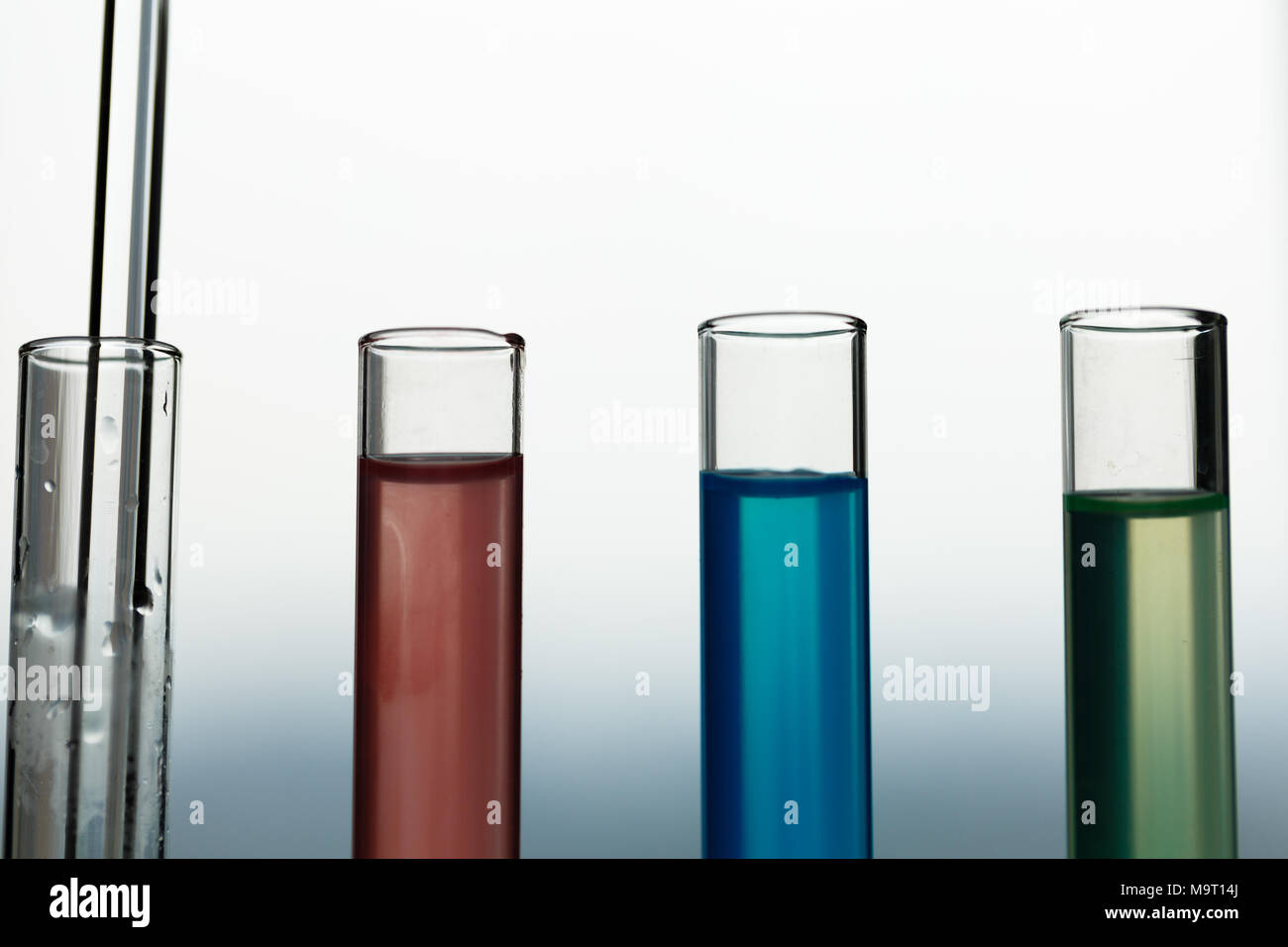 Various colors of reagents in vitro, biochemical experiments Stock ...
